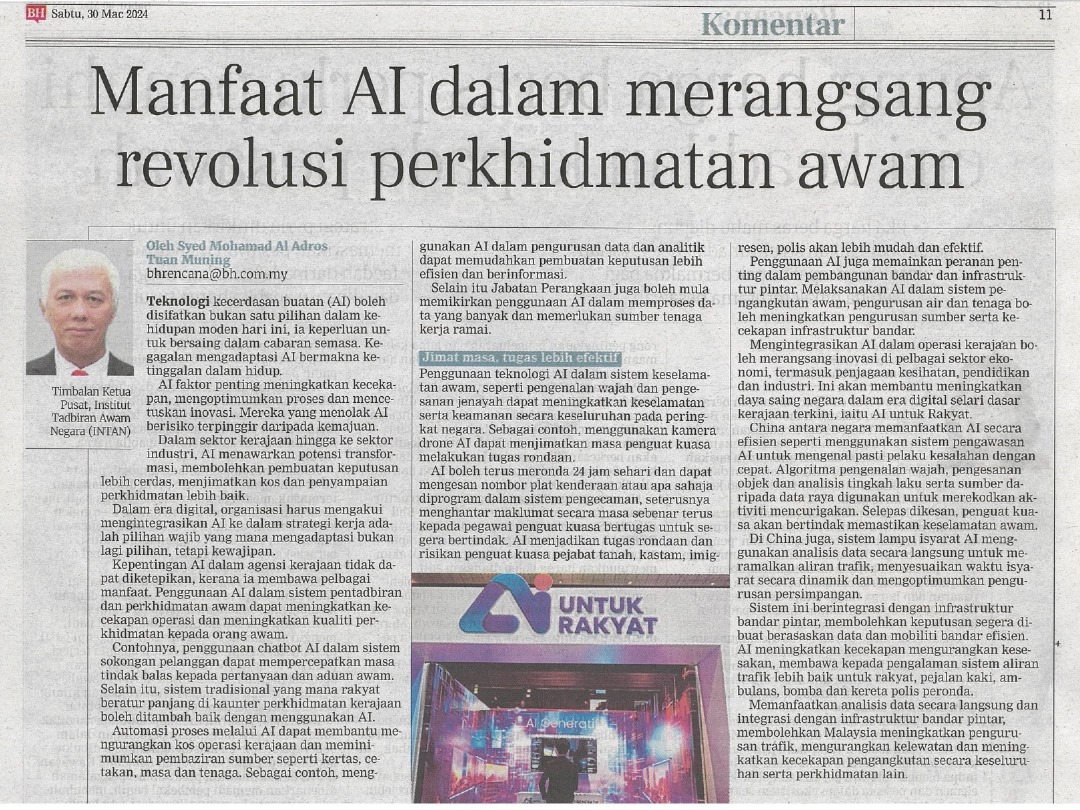 MANFAAT AI DALAM MERANGSANG REVOLUSI PERKHIDMATAN AWAM